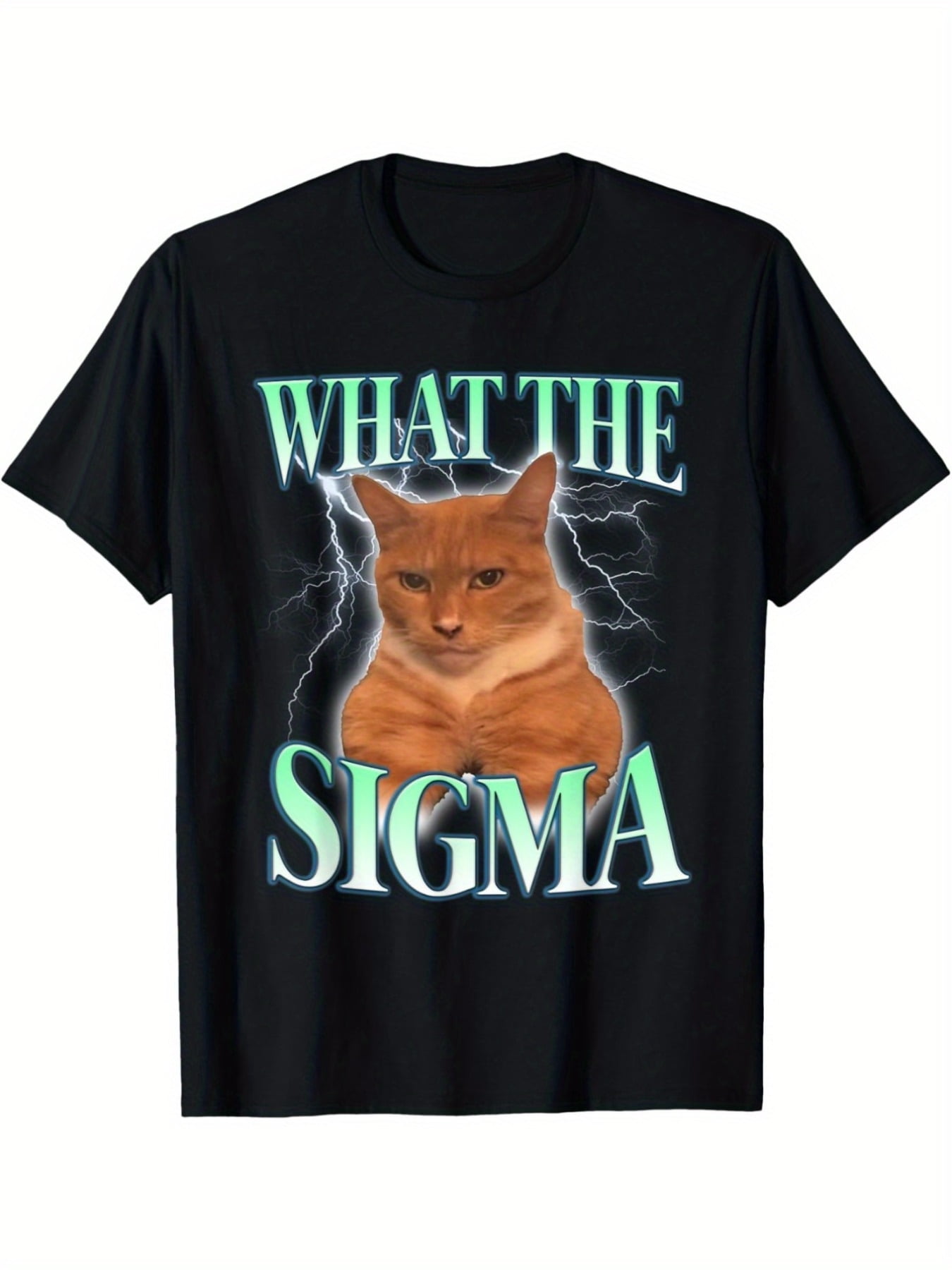 EWH Vintage What The Sigma Lovely Animal Funny Cat-Meme Apparel T-Shirt ...