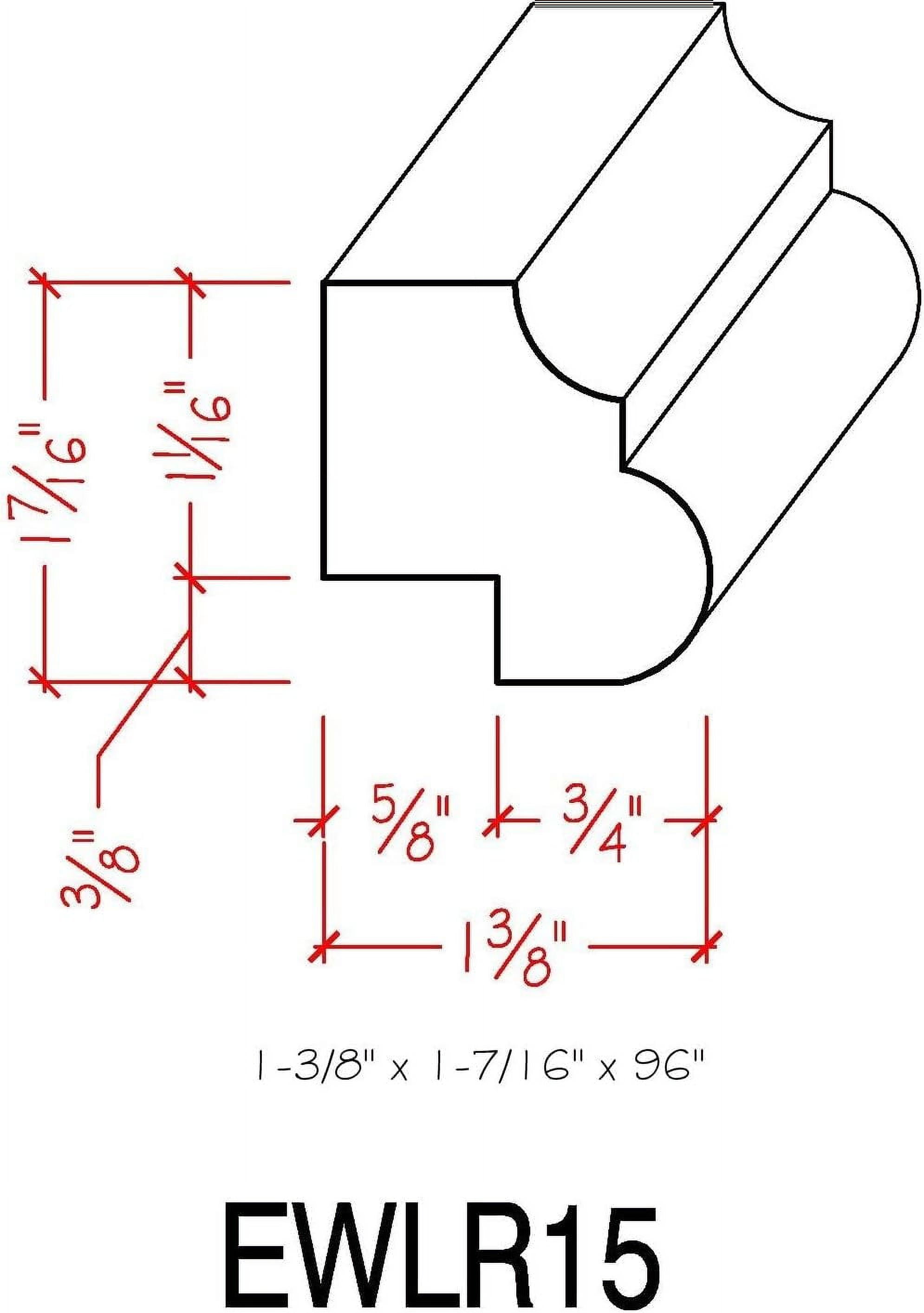 EWLR15 Kitchen Cabinet Light Rail 1-3/8" x 1-3/8" Trim. Unfinished ...