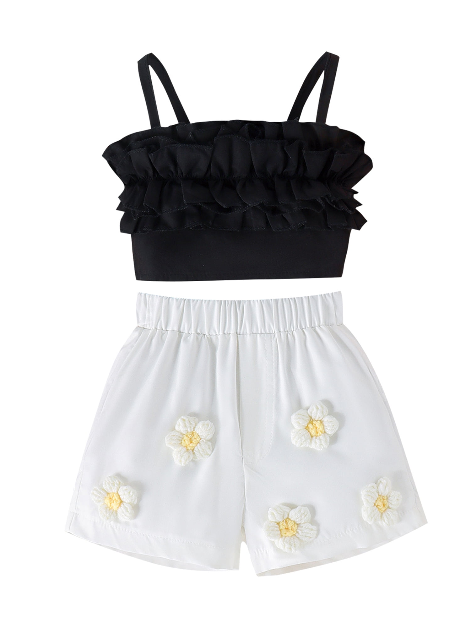 EWODOS Toddler Baby Girl Summer Clothes Sets, Sleeveless Tops, Crochet ...