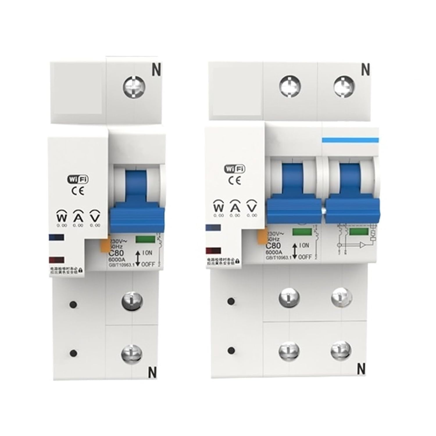 EWelink 1/2P 10-100A 220V Smart WiFi Circuit Breaker Switching Power ...