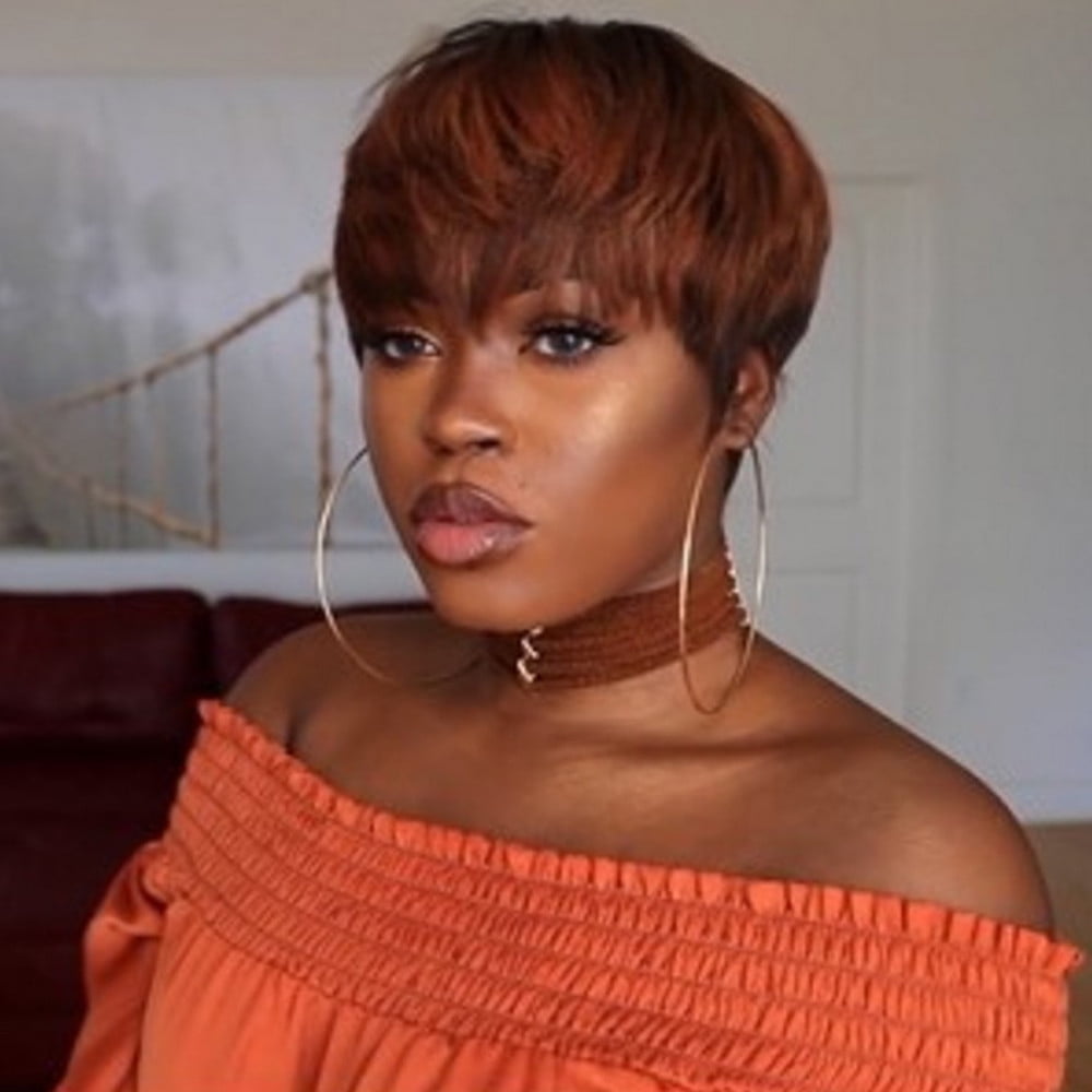 EXAXTA Beauty Short Pixie Cuts Hair Wigs African American Short Wig ...