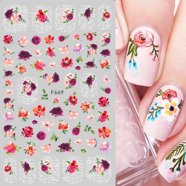 Demete Sticker Embossing 3D Nail Art Stickers Flower Decal DIY ...