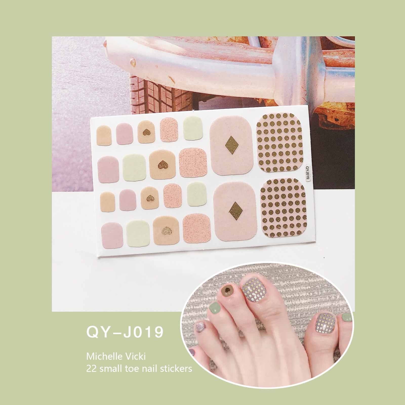 Betivan Toe Nail Stickers Diamond Charm Full Nail Wraps Glitter Toenail ...