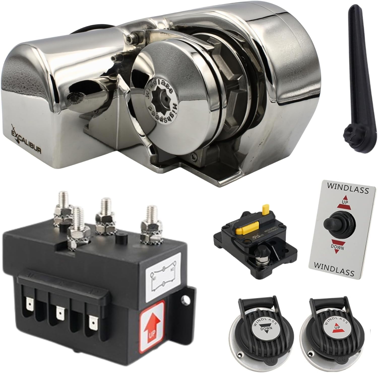 EXCALIBUR Horizontal Windlass Anchor System- 600W 12V DC,1200 lbs ...
