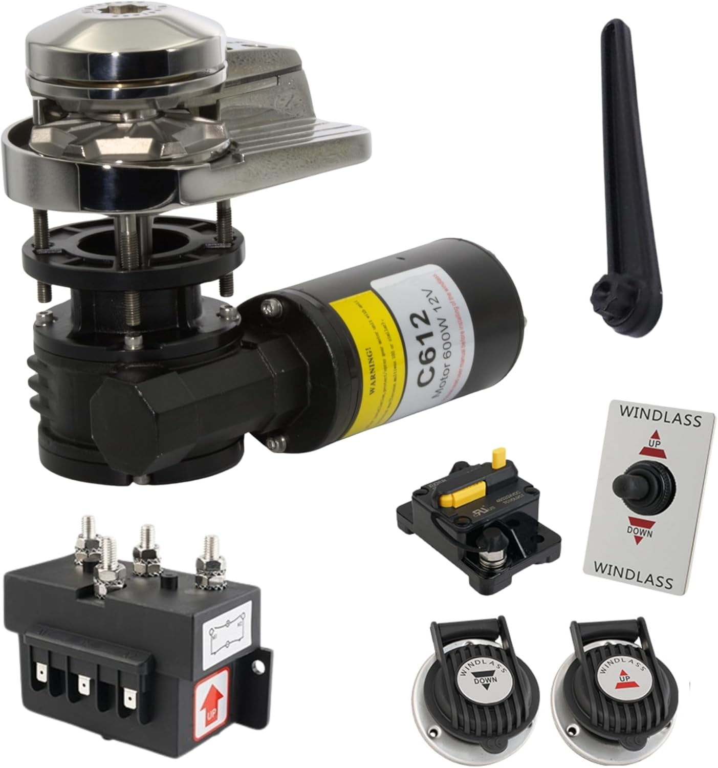 EXCALIBUR Vertical Windlass Anchor System - 600W Motor, 12V DC, 992 lbs ...