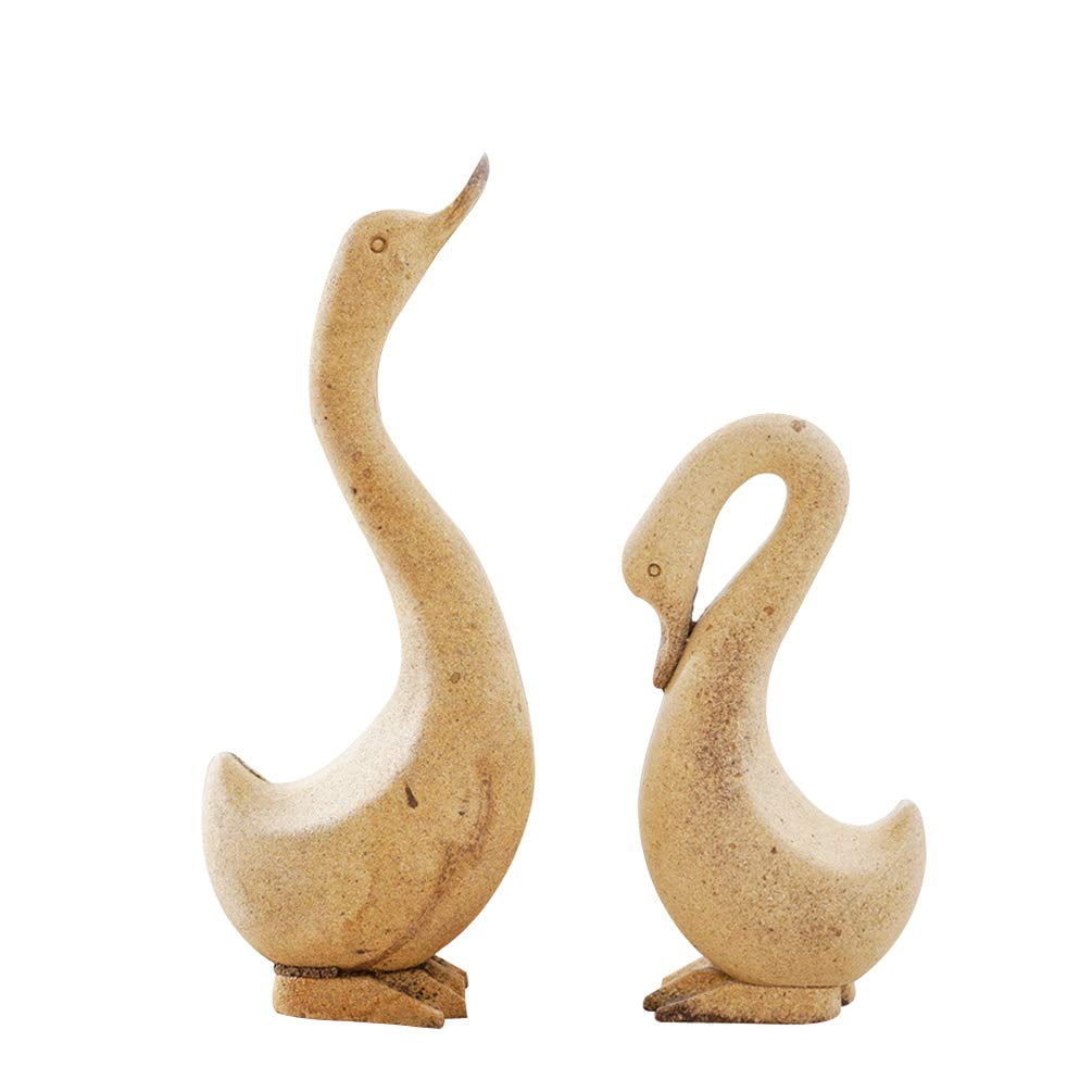 EXCEART 1 Pair Unfinished EC36 Wooden Goose Figurines DIY Blank Animal Statue Model Great for ...