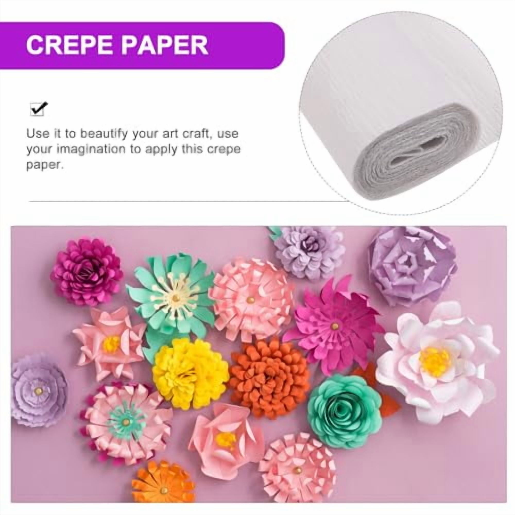 EXCEART 1 Roll Crepe Paper Party Streamers DIY Crepe Paper Sheets ...
