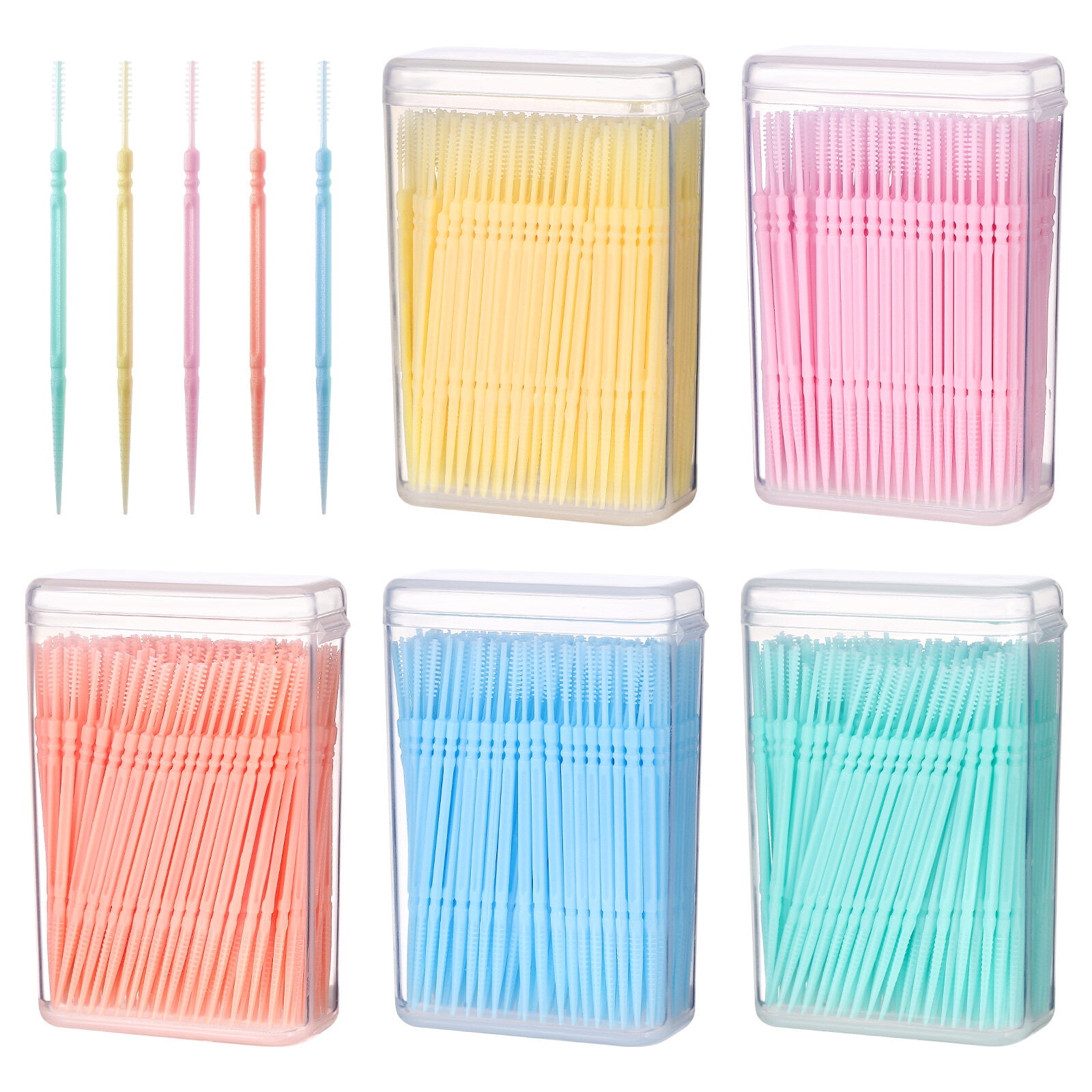 EXCEART 1100pcs Disposable Plastic Toothpicks Double-head Oral Care ...