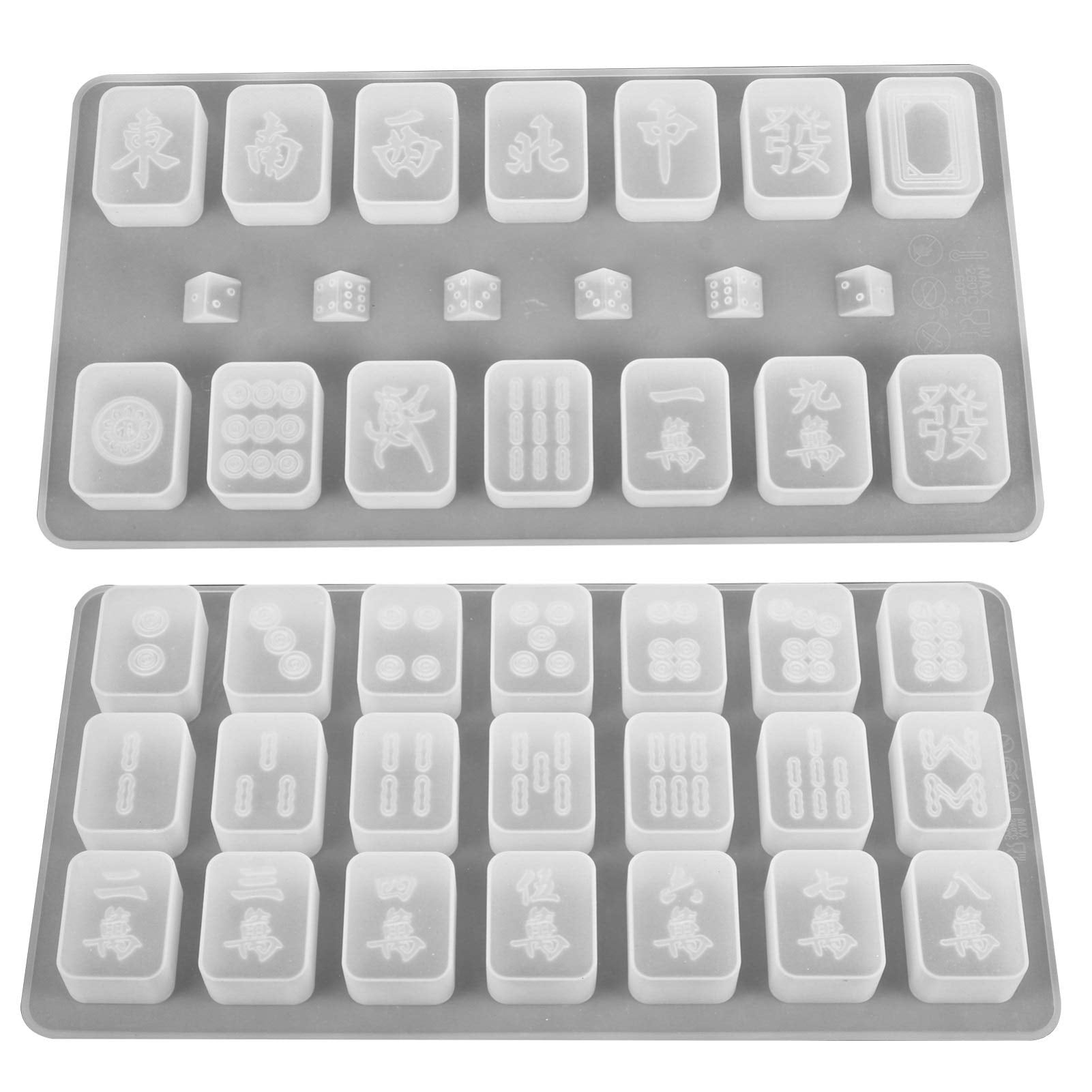 EXCEART 2pcs Creative Mahjong EC36 and Dice Epoxy Resin Casting Molds ...