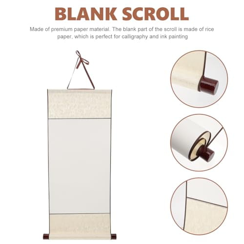 EXCEART Chinese Calligraphy Scroll 3pcs Blank Rice Paper Scrolls ...