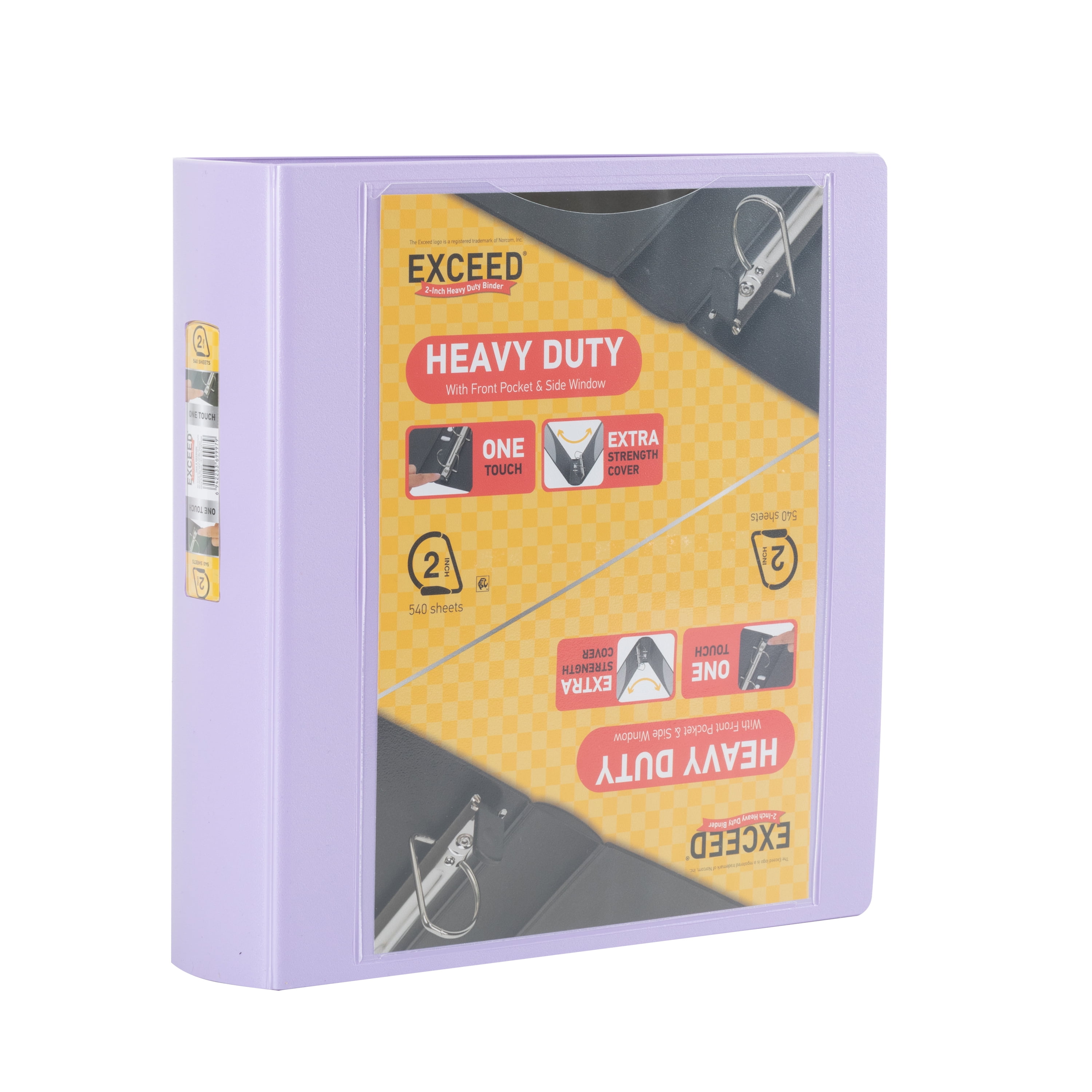 EXCEED 2 inch 3-Ring Heavy Duty Binder, Slant Ring, Lavendar Sky, 1 ...