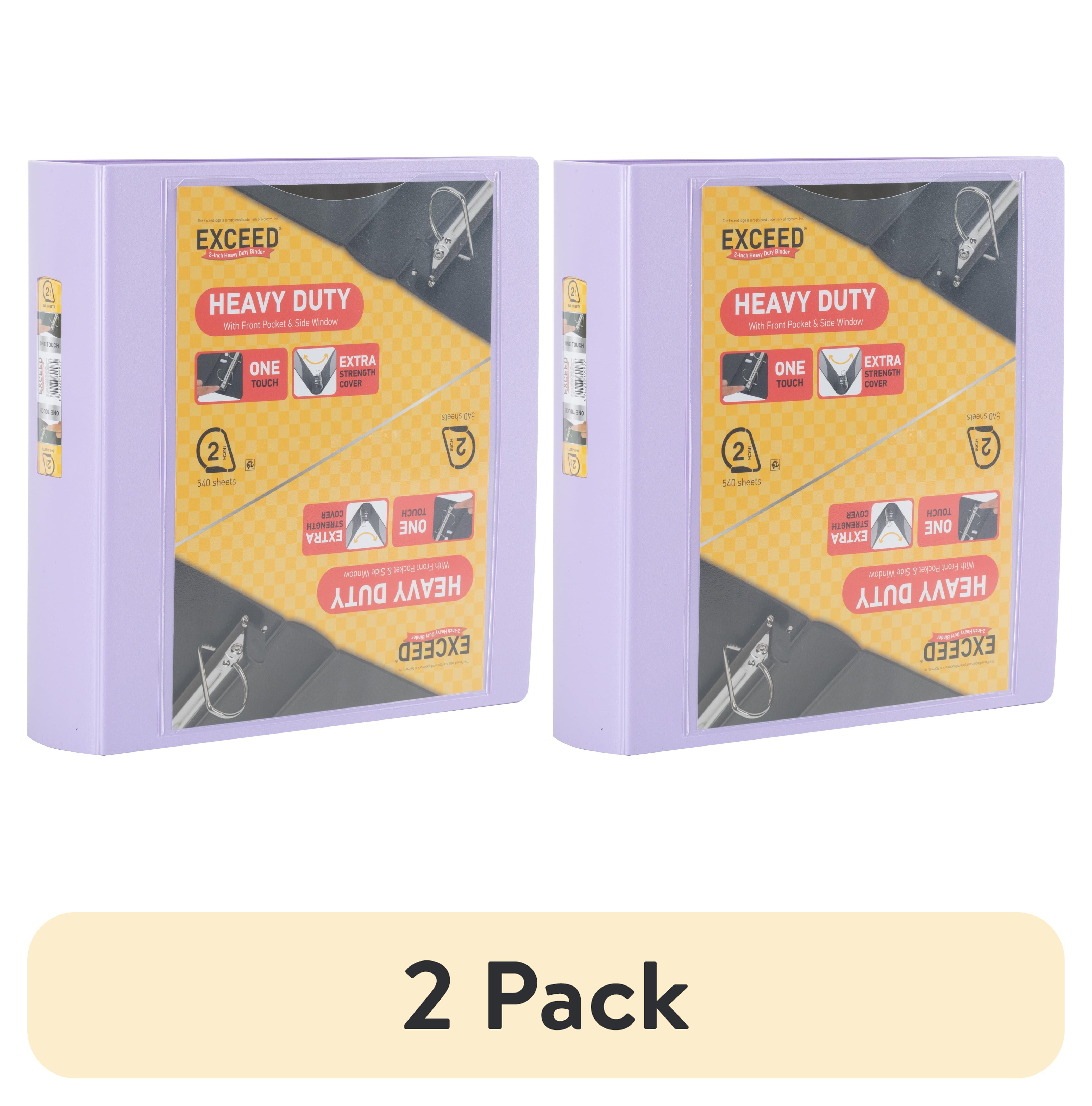 (2 pack) EXCEED 2 inch 3-Ring Heavy Duty Binder, Slant Ring, Lavendar ...