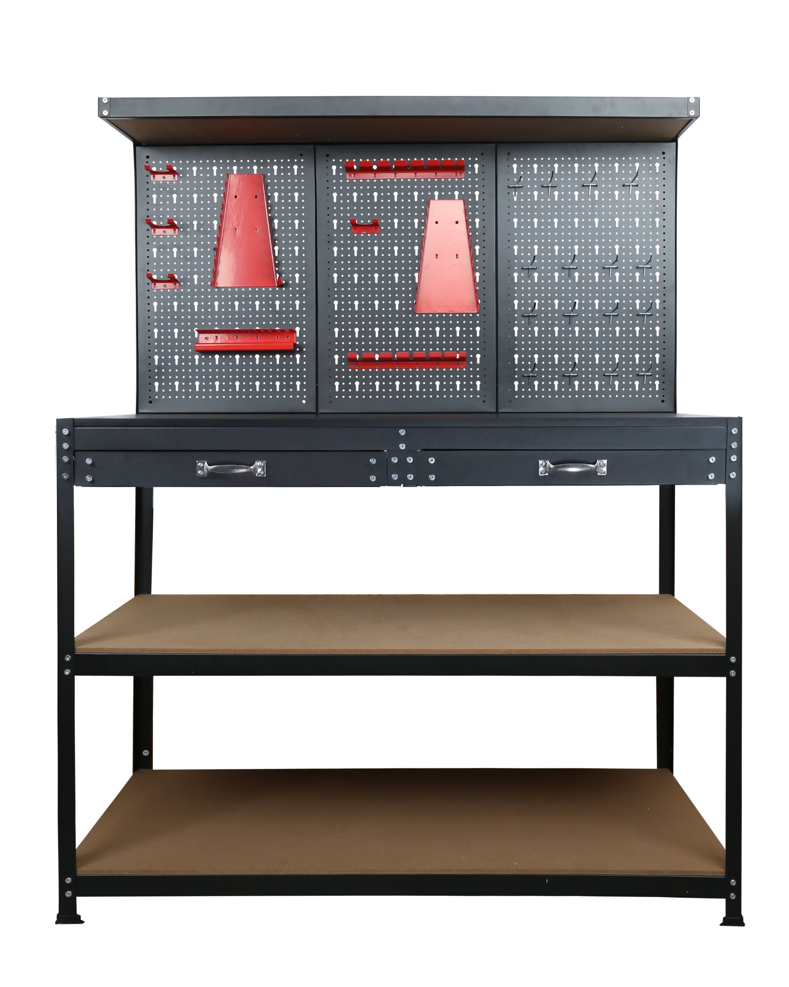 EXCITEDWORK Workbench With drawers, 47.25 inch Multipurpose Garage ...