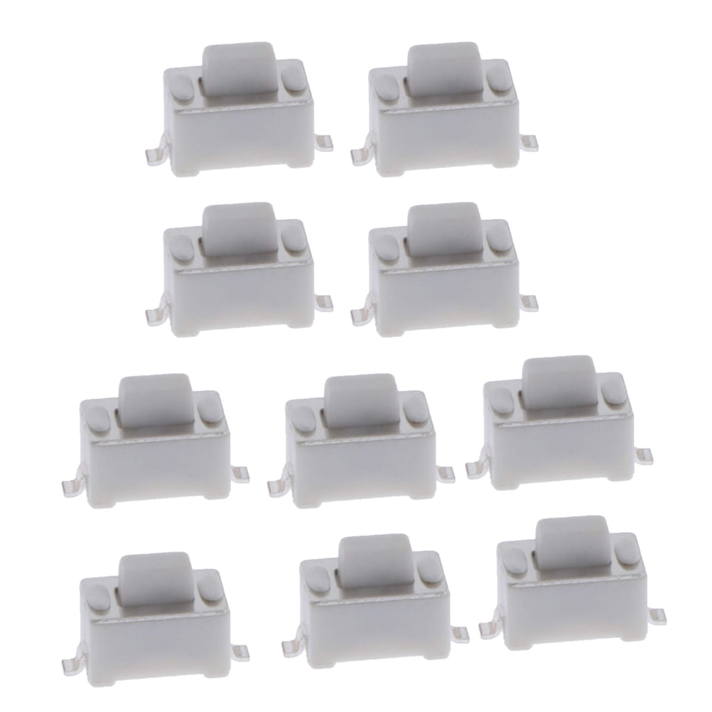 EXCIXING 10Pcs Tact Switches Push Button Self Resetting Type Microswitch White Button - Walmart.com