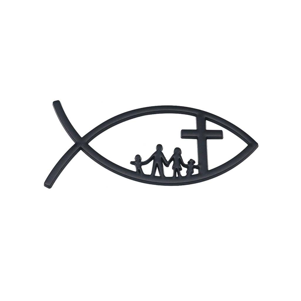 EXCIXING 3D Car Fish Decal Sticker Automotive Fish Badge Christian Fish ...