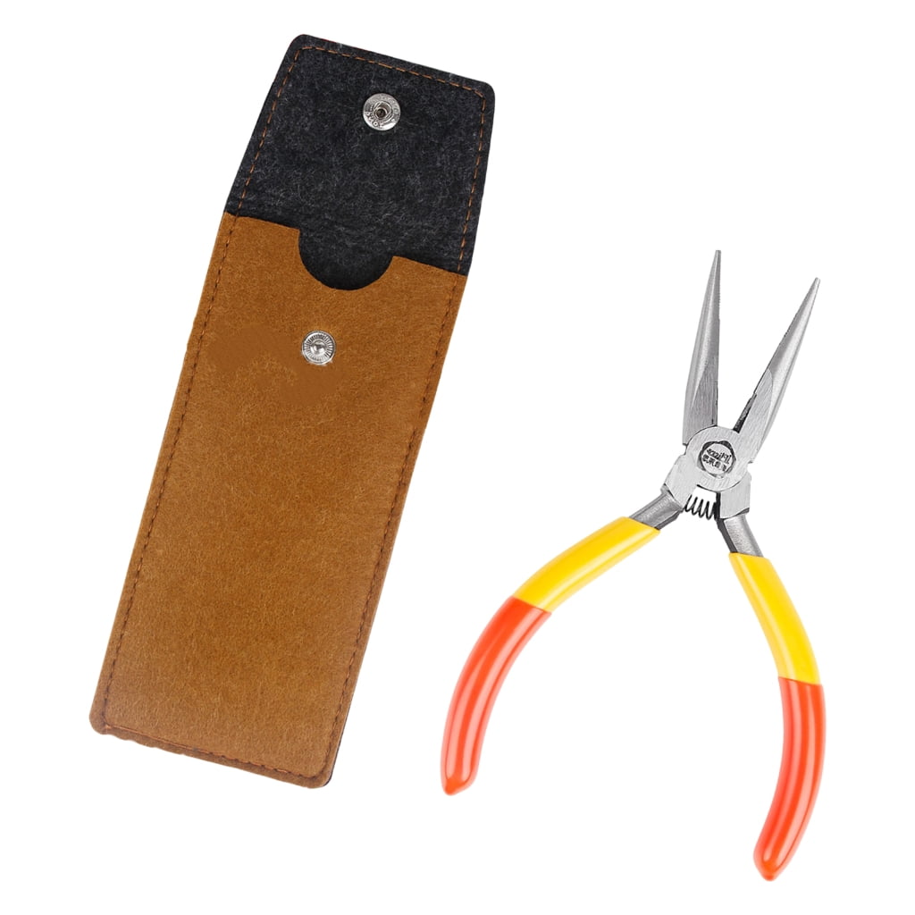 EXCIXING 4.5 Inch Needle Nose Pliers Spring Loaded Pliers Serrated Jaw ...