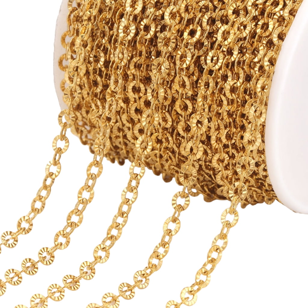 EXCIXING 5 Meter Stainless Steel O Shape Textured Chain Adjustable ...