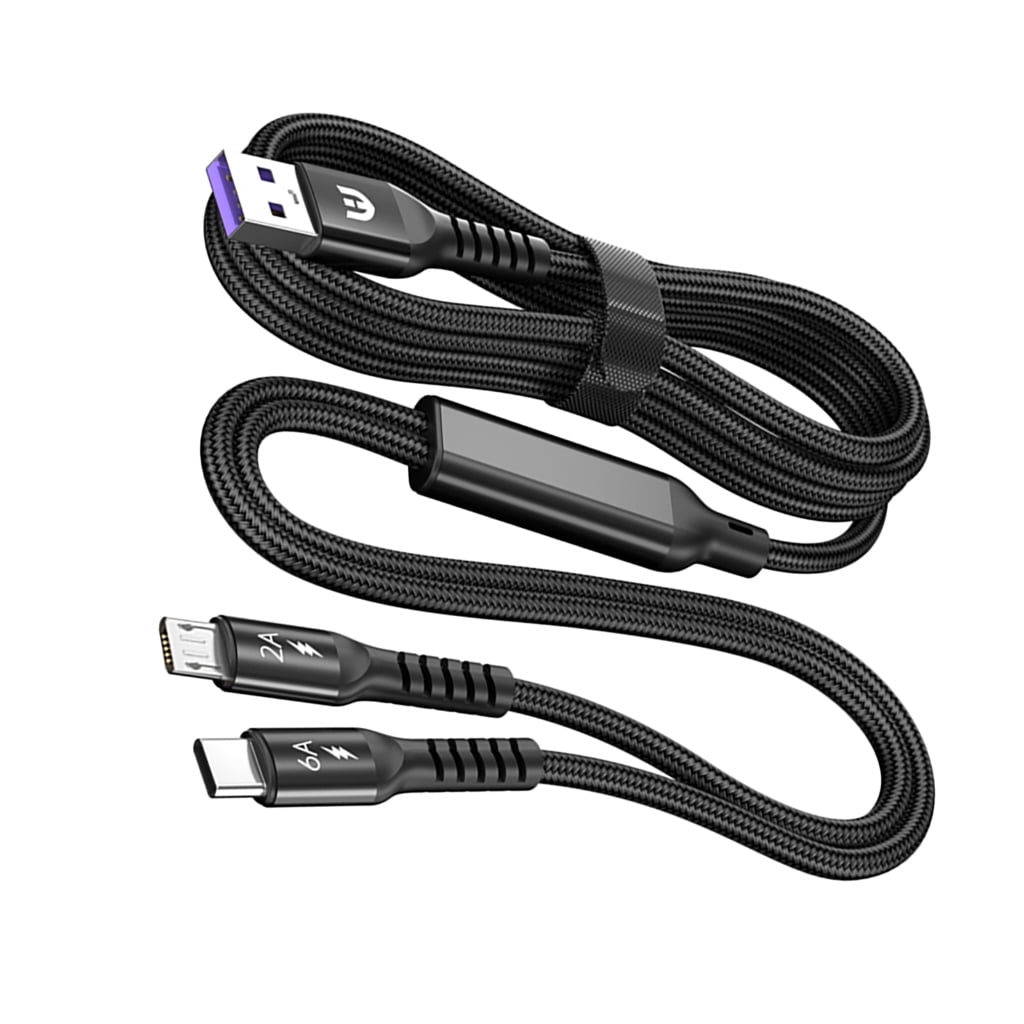 EXCIXING 66W USB Charging Cable Nylon Weaving USB to Type C and USB ...