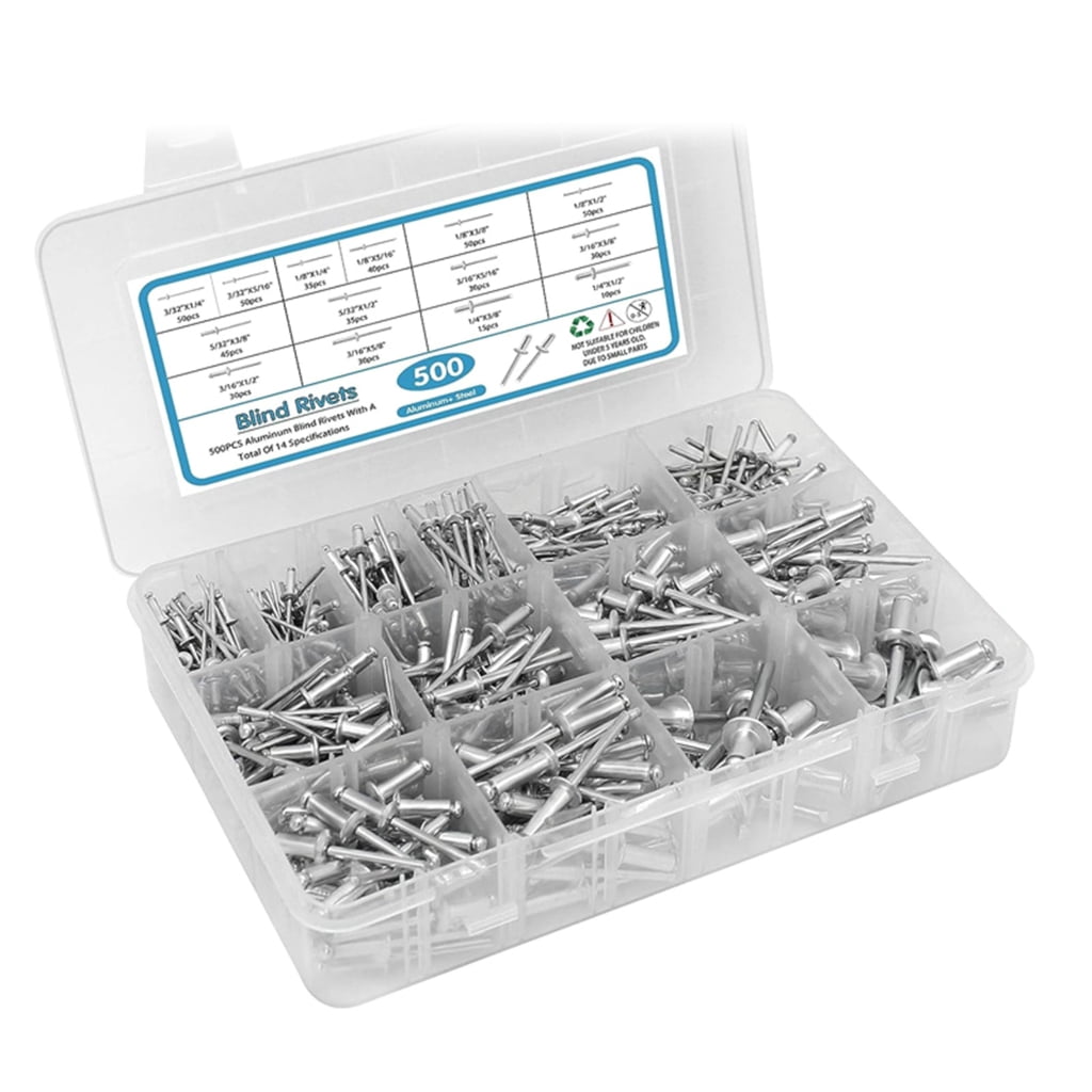 EXCIXING Aluminum Rivets Assortment with Washers Rivets set for Stable ...
