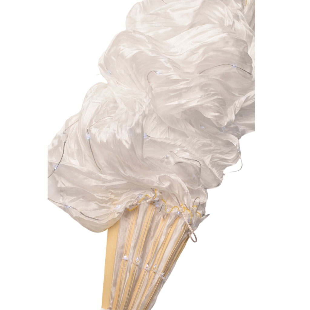 EXCIXING Belly Dance LED Fan Veil Hand Made Silk Fan 1.8m Long Bamboos ...