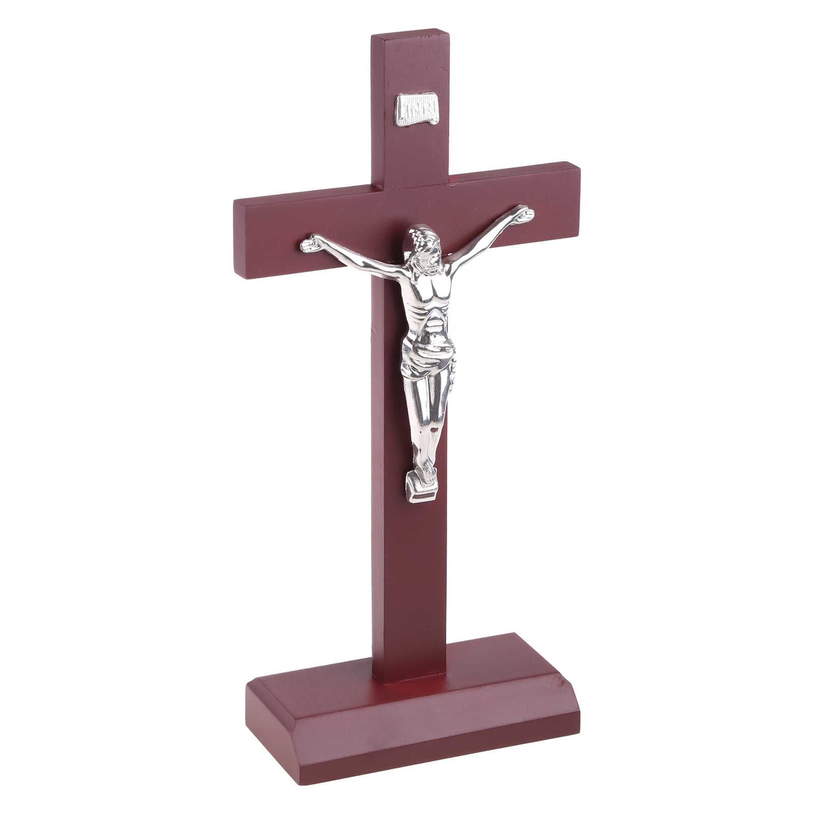 EXCIXING Catholic Standing Crucifix for Cross 11 inches Wood Decorative ...