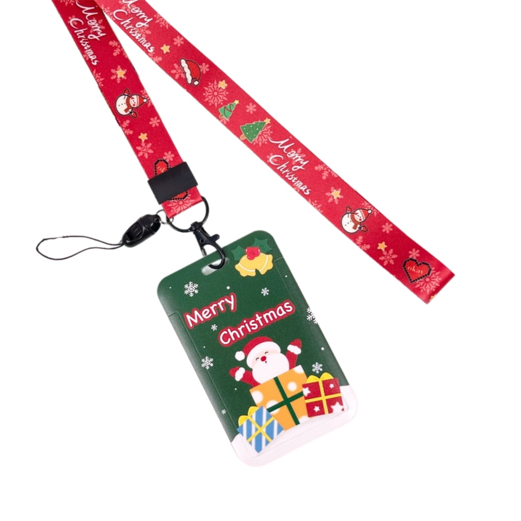 EXCIXING Christmas Neck Strap Card Holder Neck Lanyard Snowman Key ...