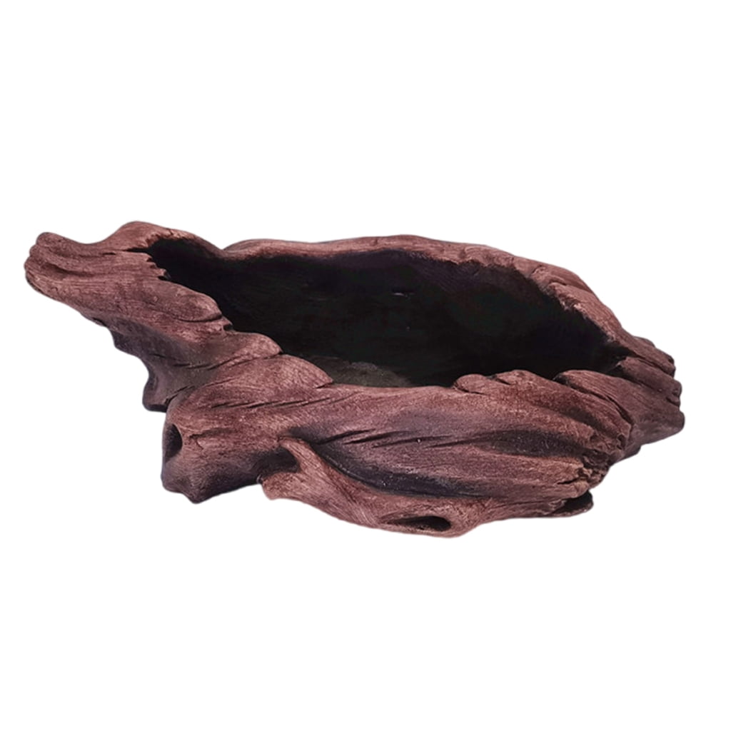 EXCIXING Handcrafted Cement Faux Wood Stump Planter Handmade Cement ...