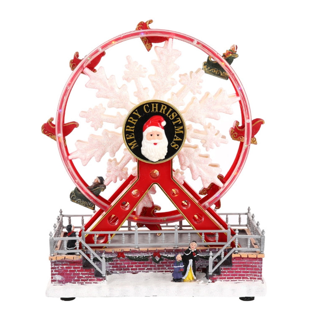 EXCIXING Large Musical Christmas Ferris Wheel with LED Lights Holiday ...