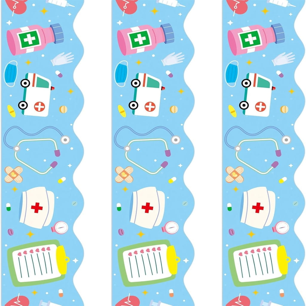 EXCIXING Nurse Day Border Sticker 59ft Long 70mm Wide Healthcare Themed ...