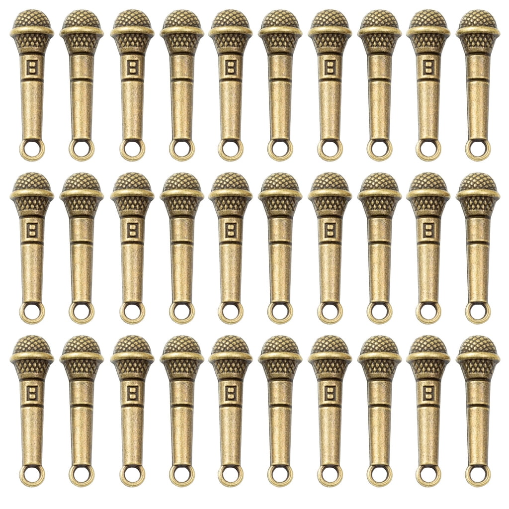 EXCIXING Pack of 100 Microphone Pendants Necklace Pendant Handmade ...