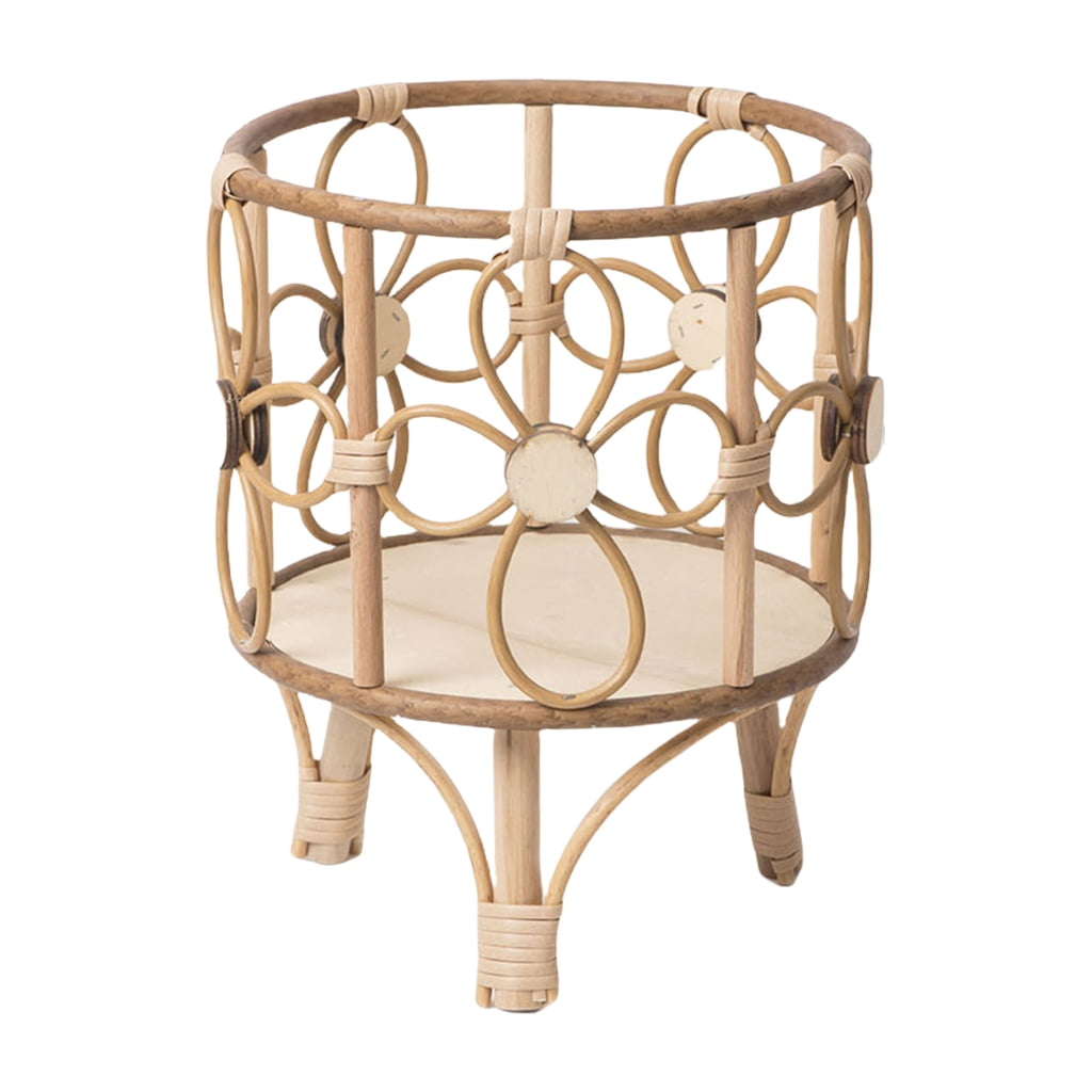 EXCIXING Rattan Indoor Plant Stand Straw Woven Flowers Pots Holder ...