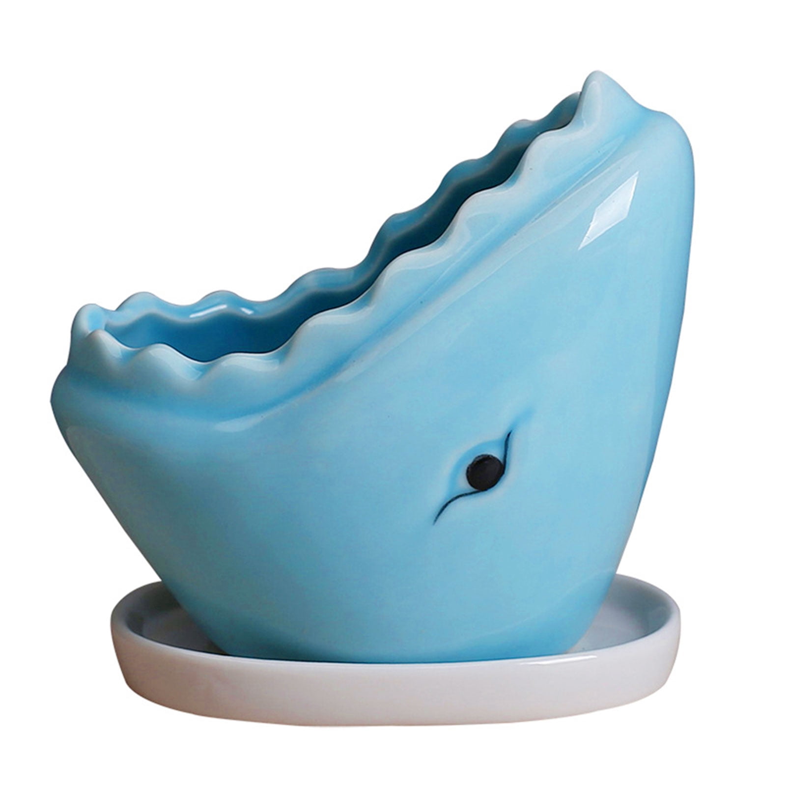 EXCIXING Sha--Succulent Planter Pot with Drainage Tray Ceramic Cactus ...