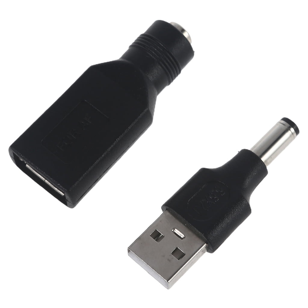EXCIXING USB Male to 5.5x2.1mm Male + USB Female to 5.5x2.1mm Female ...