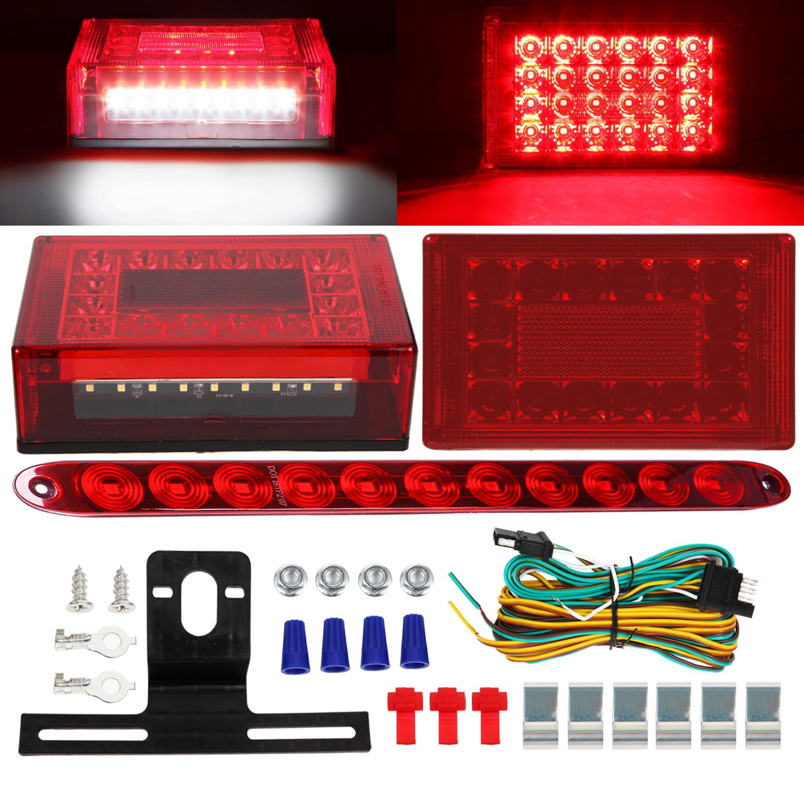 EXERAUO Trailer Lights, 6inch RRF12 LED Submersible Trailer Lights Kit ...