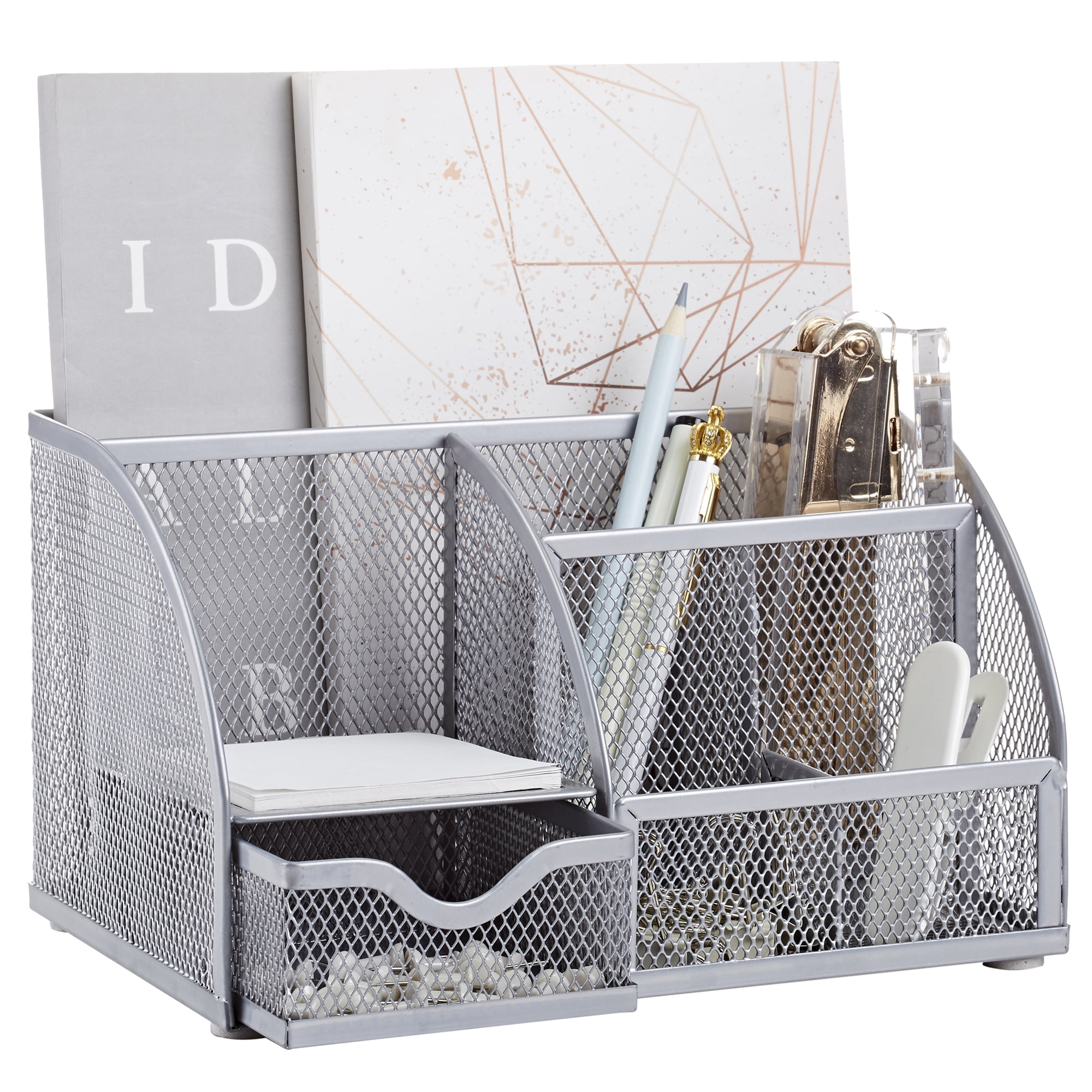 EXERZ Wire Mesh Desk Organizer - Silver - Walmart.com