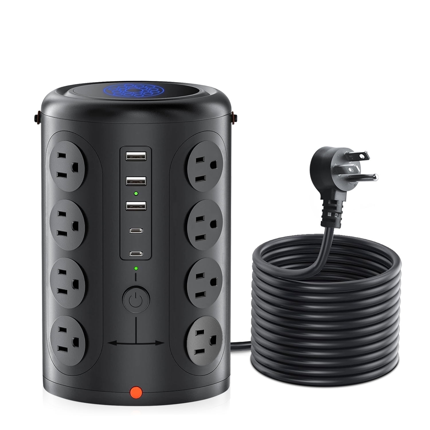 EXF Power Strip Tower Surge Protector with 16 Outlets and 5 USB Ports ...