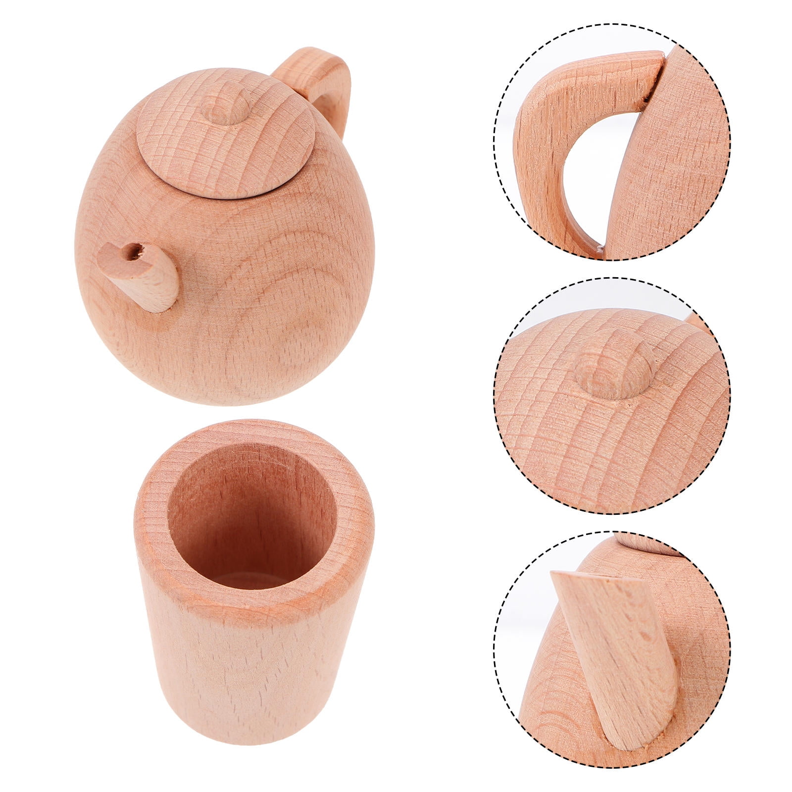 EXHUMKY Party Tea Playset Toy Wooden Tableware Toy Shape 1 Set 2.8x2 ...