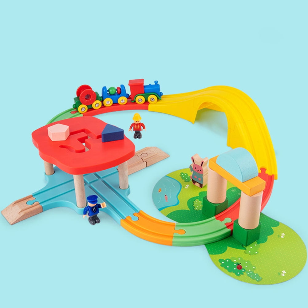 EXHUMKY 1 Set Train Rail Car Toy Wooden Plastic Imagination Development ...