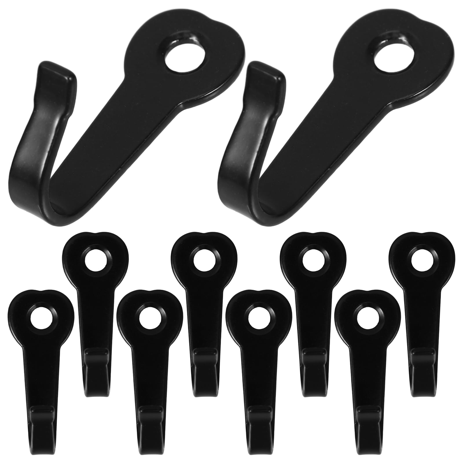 EXHUMKY 10Pcs Heavy Duty Black Iron Coat Hooks with Space Saving Design ...