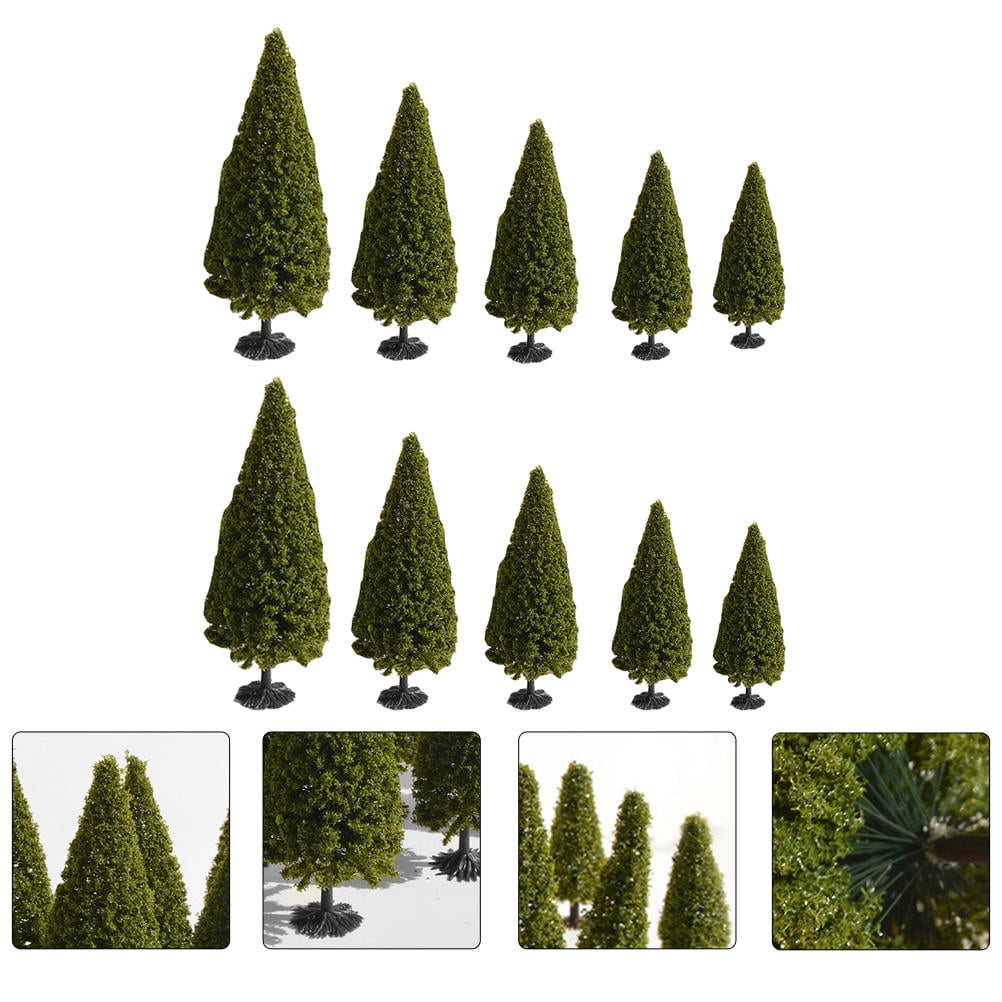 EXHUMKY 10Pcs Small Pine Trees for Decoration Pine Tree Models Green ...