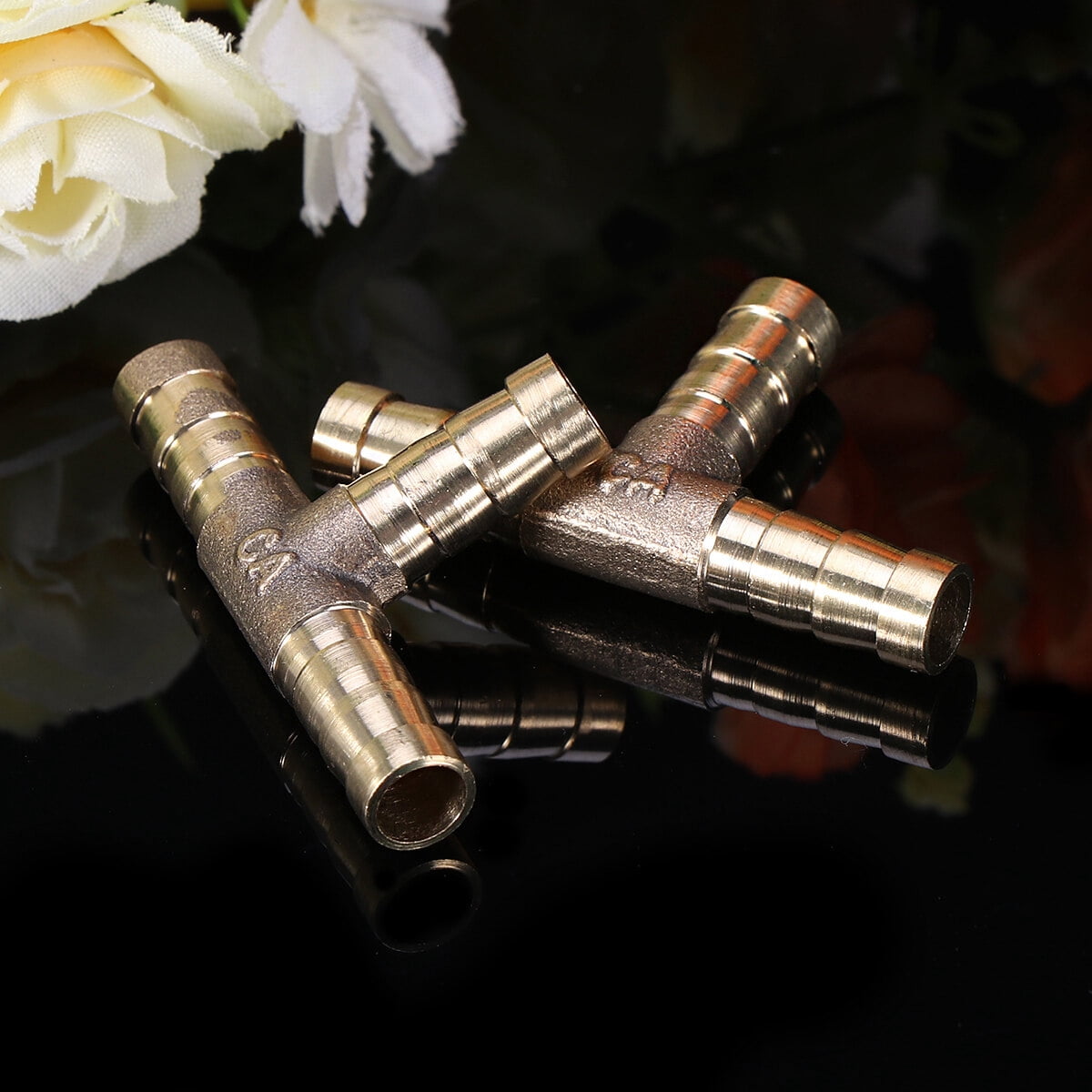 EXHUMKY 10Pcs Golden Brass Pex Connector Set Durable T Shape Fitting ...