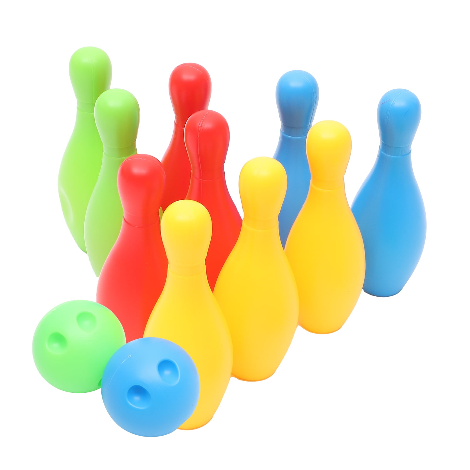 EXHUMKY 12Pcs Kids Bowling Toys Cylindrical Pins Mini Size Assorted ...
