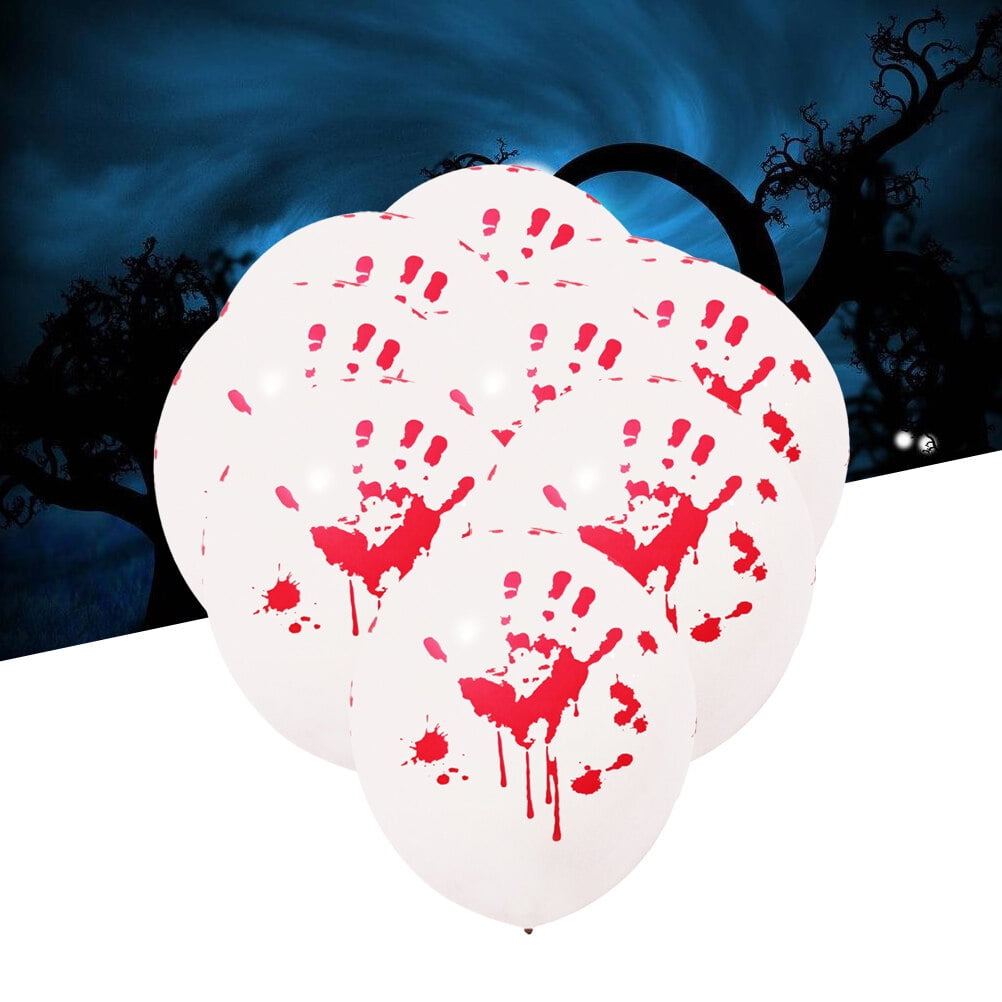 EXHUMKY 12pcs Balloons Bloody Handprint Latex Multi Decoration for ...