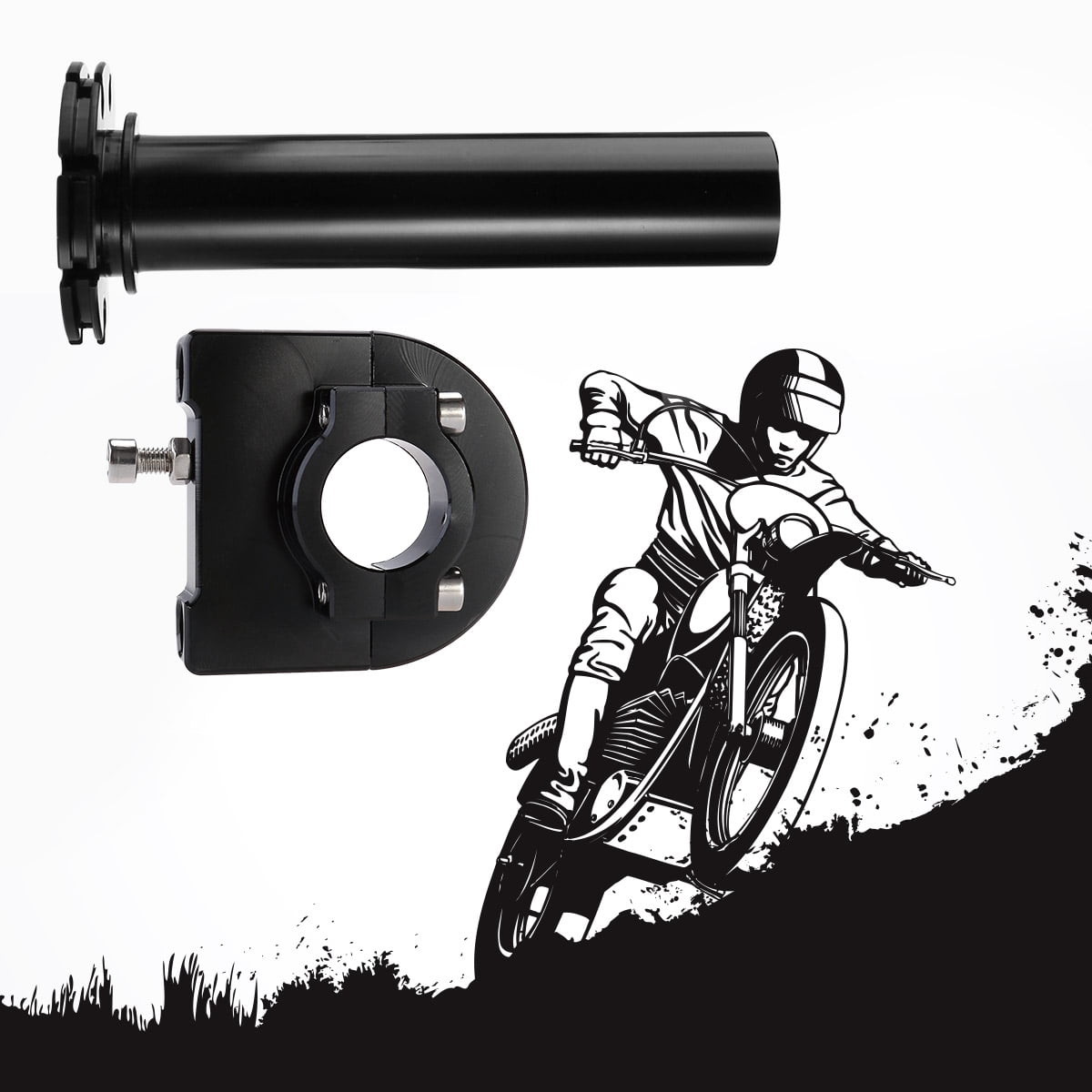 EXHUMKY Motorcycle Handle Grips Better Control Aluminum 1Pack Black ...