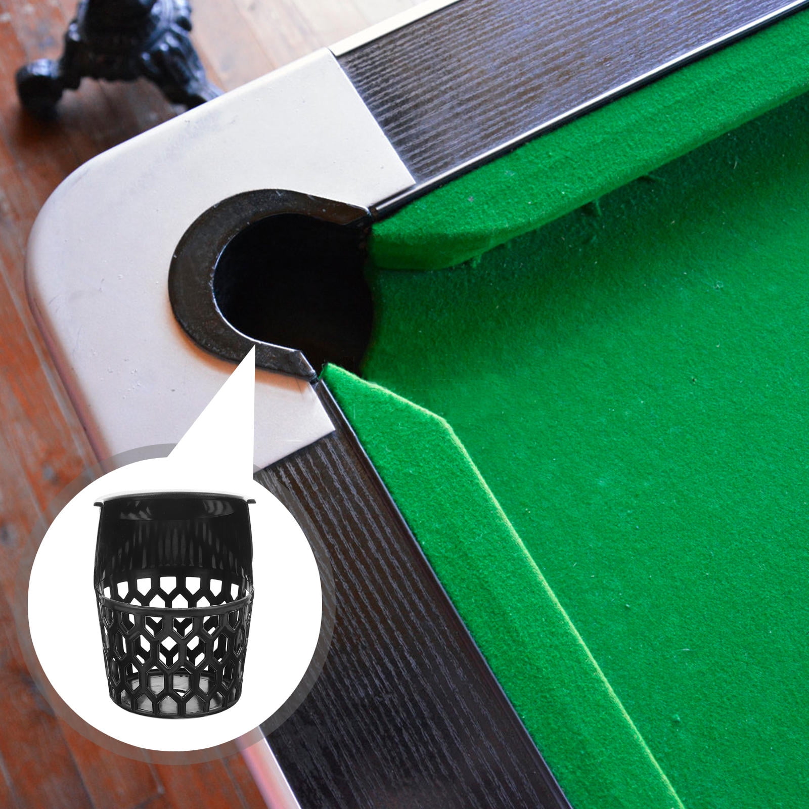 EXHUMKY Black Plastic Billiard Storage Basket for Pool Table, Pool ...