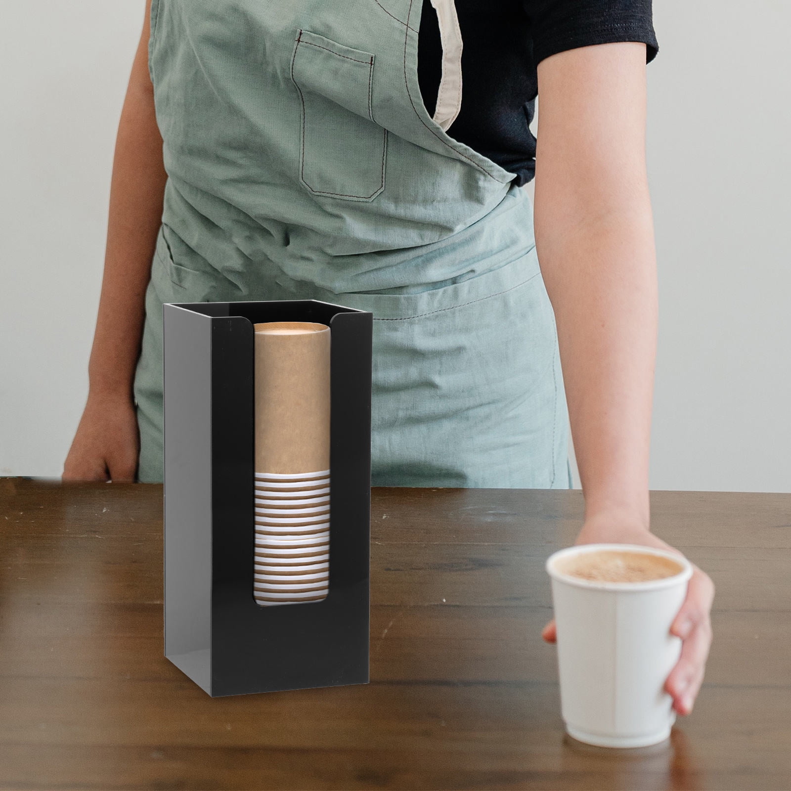 EXHUMKY 1Pcs Black Acrylic Cylindrical Cup Dispenser for Office with ...