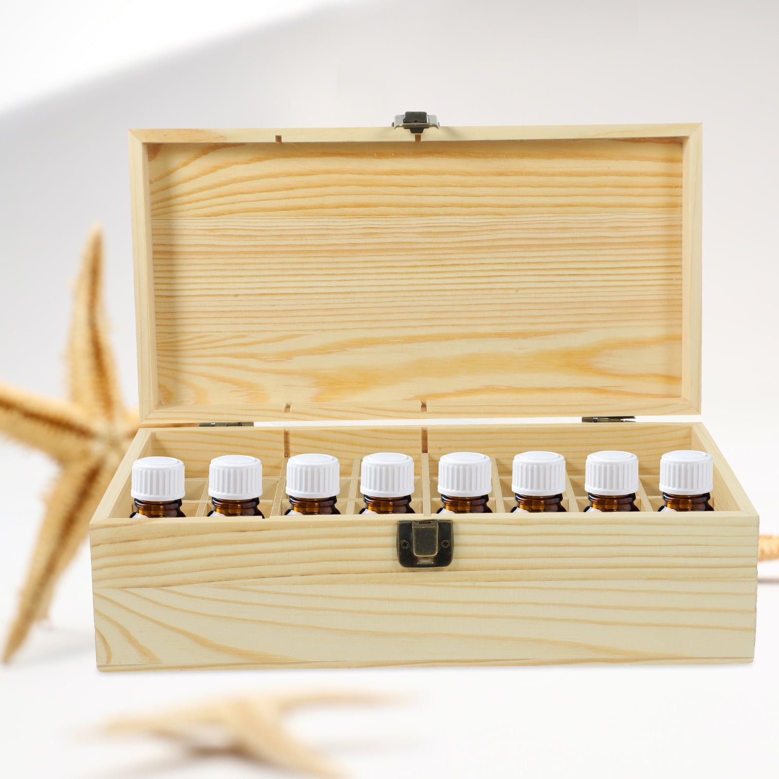 EXHUMKY 1Pcs Essential Oil Carrying Case Light Wood Storage Protection ...
