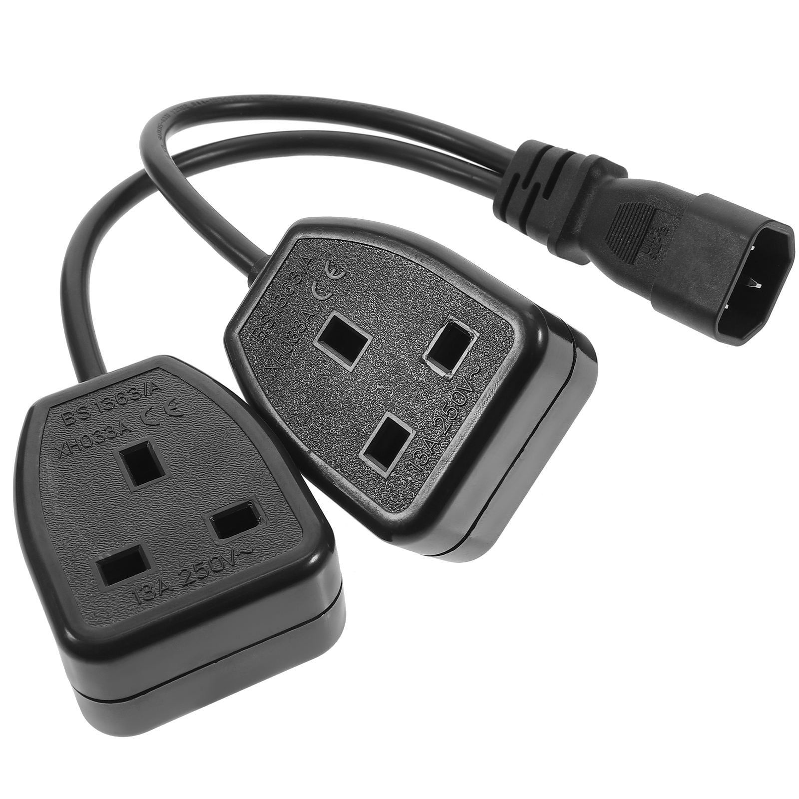 EXHUMKY 1Pcs Power Plug Cord C14 To Double Uk 3-pin Adapter Cable for ...