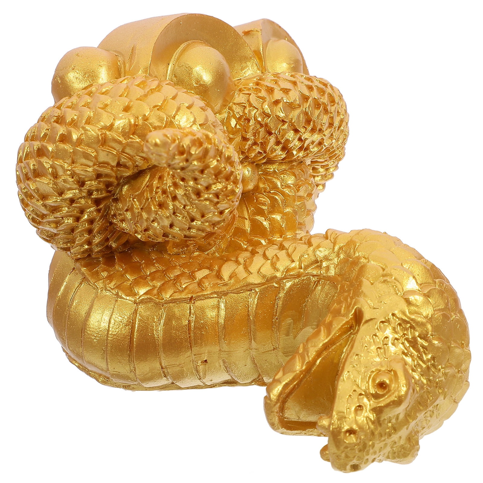 EXHUMKY 1Pcs Zodiac Snake Statue Golden Resin Year of the Snake ...