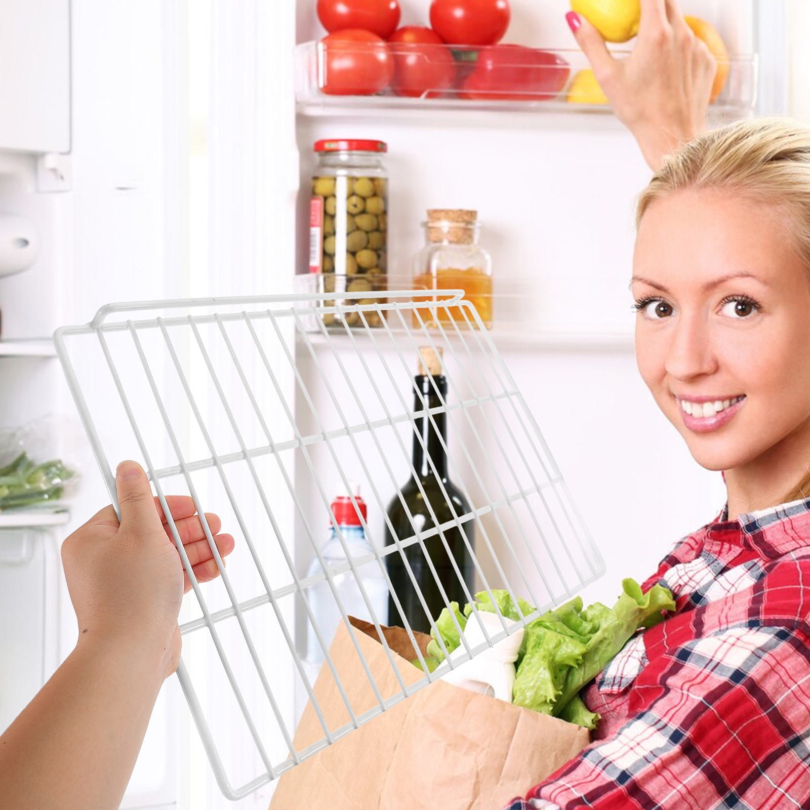 EXHUMKY 1Set Freezer Wire Divider Refrigerator Shelves White Iron For ...